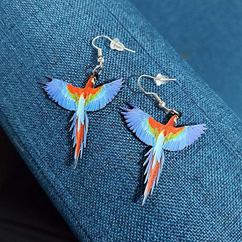 9Pairs Novelty Parrot Owl Dove Bird Acrylic Dangle Drop Earrings Creative Cool Eagle Earrings For Women Cute Animal Jewelry Gifts