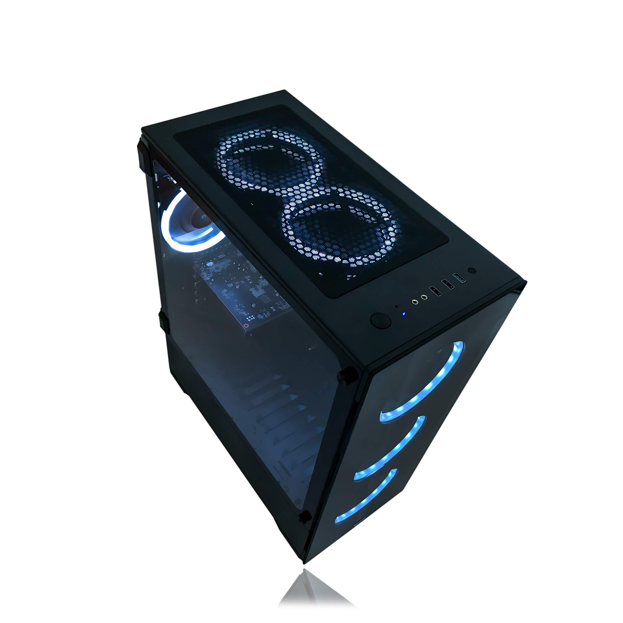 Alarco Gaming PC Desktop Computer Intel 3.70GHz,16GB Ram,512 GB SSD,Windows 11 pro,WiFi Ready,Video Card RX 580 8GB, 6 RGB Fans with Remote
