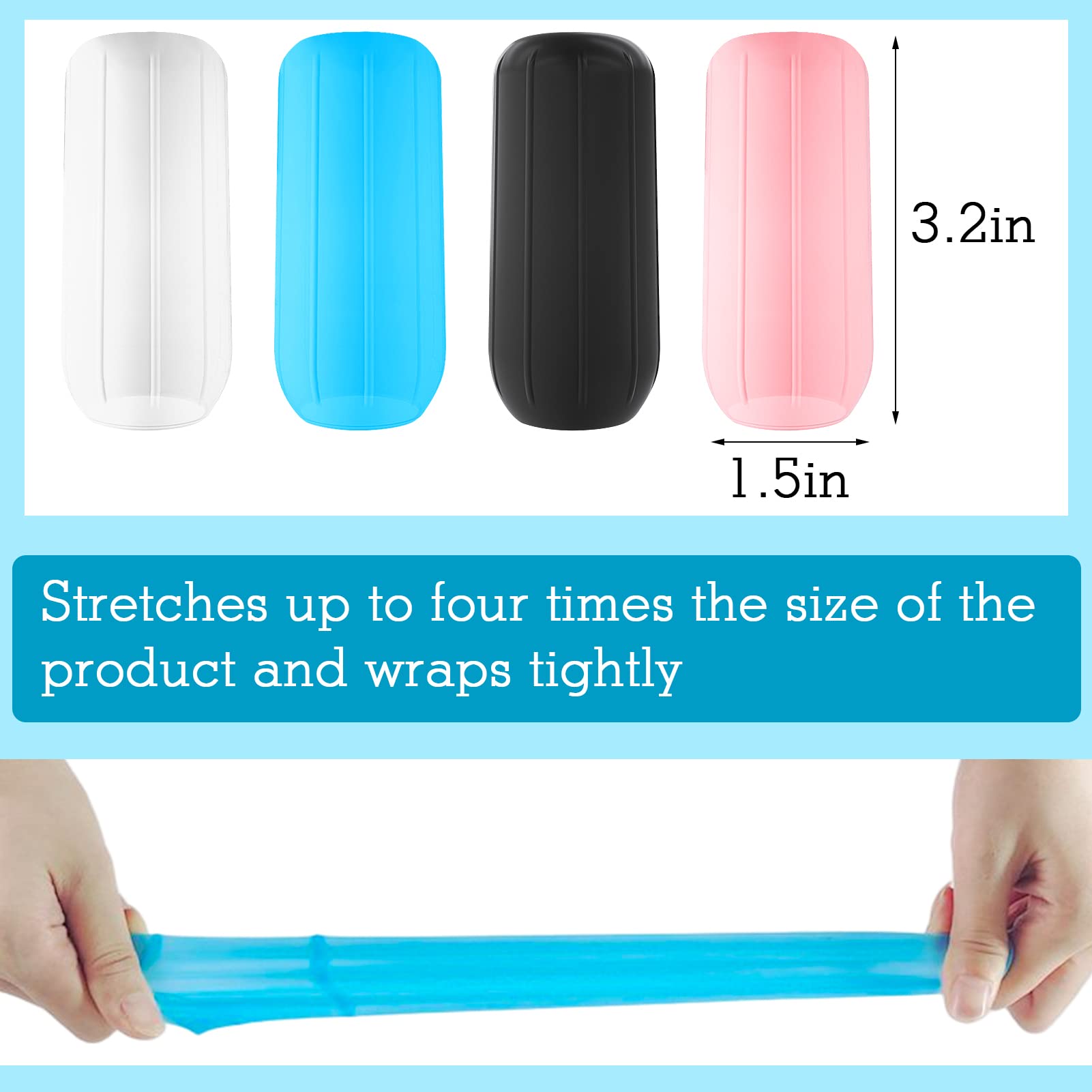 8Pcs Elastic Sleeve for Leak Proofing Silicone Travel Bottle Covers Leak Proof Sleeves for Travel Container in Luggage Reusable Silione Accessory for Travel Toiletries Shampoo Bottles