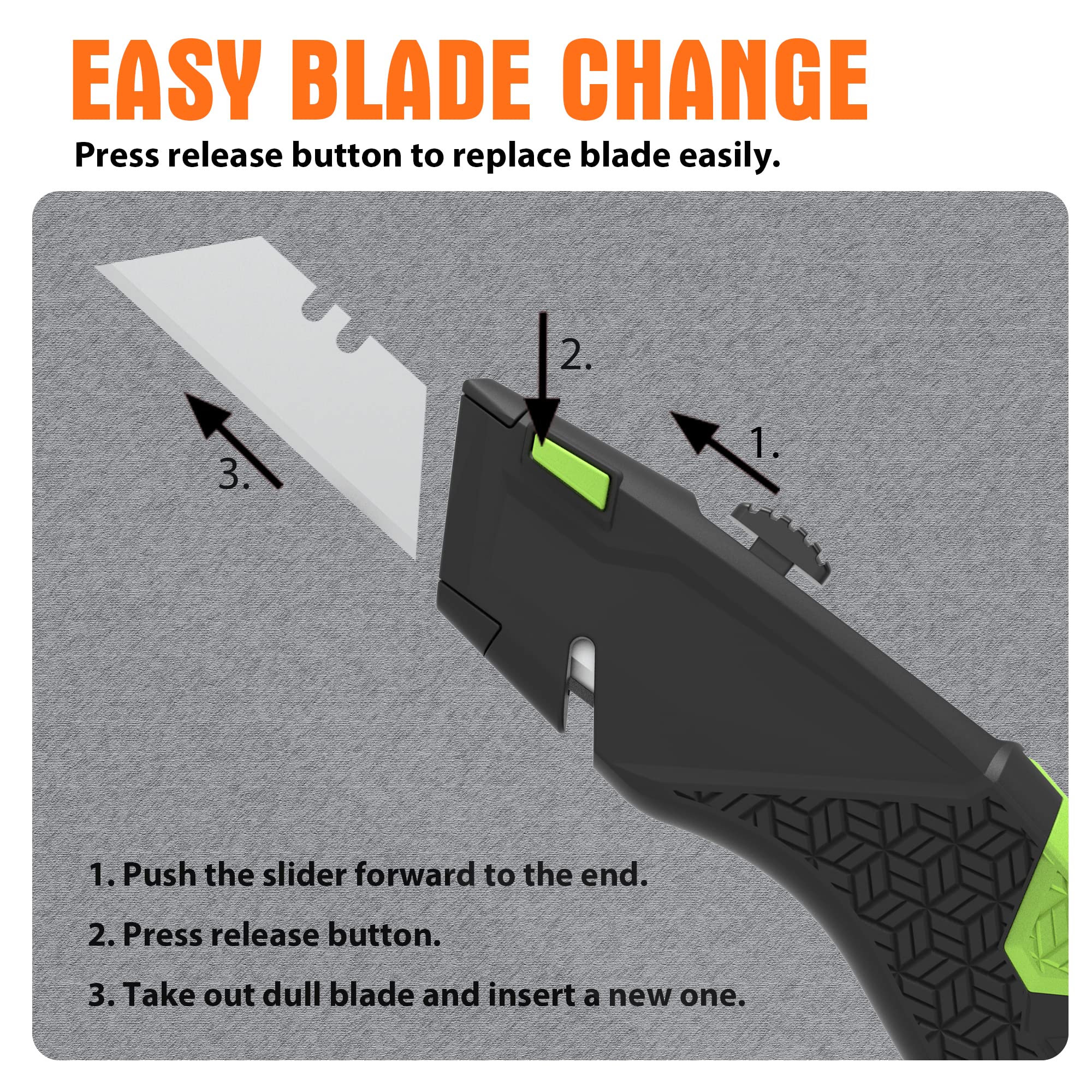 XW Utility Knife Set, Retractable Box Cutter and Folding Utility Knife with Blade Storage Design, Total 20 Blades Included, 4-Pack