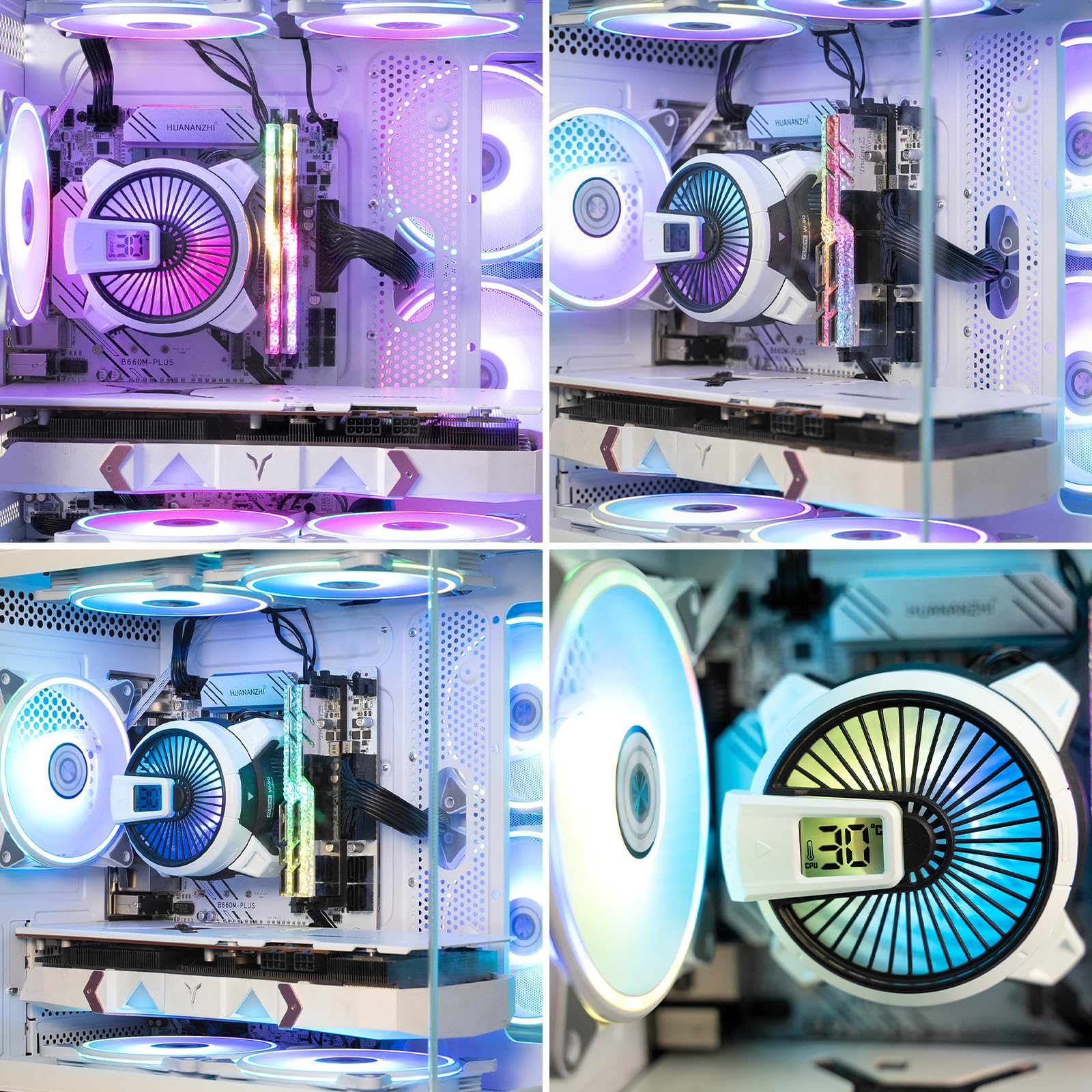 ALSEYE W90 CPU Cooler, Temperature Displayed CPU Cooler for Small Size PC Case with Powerful 90mm ARGB Lighting Fan and 40mm High-Performance Heat Column Inside (W90 Intel Version)