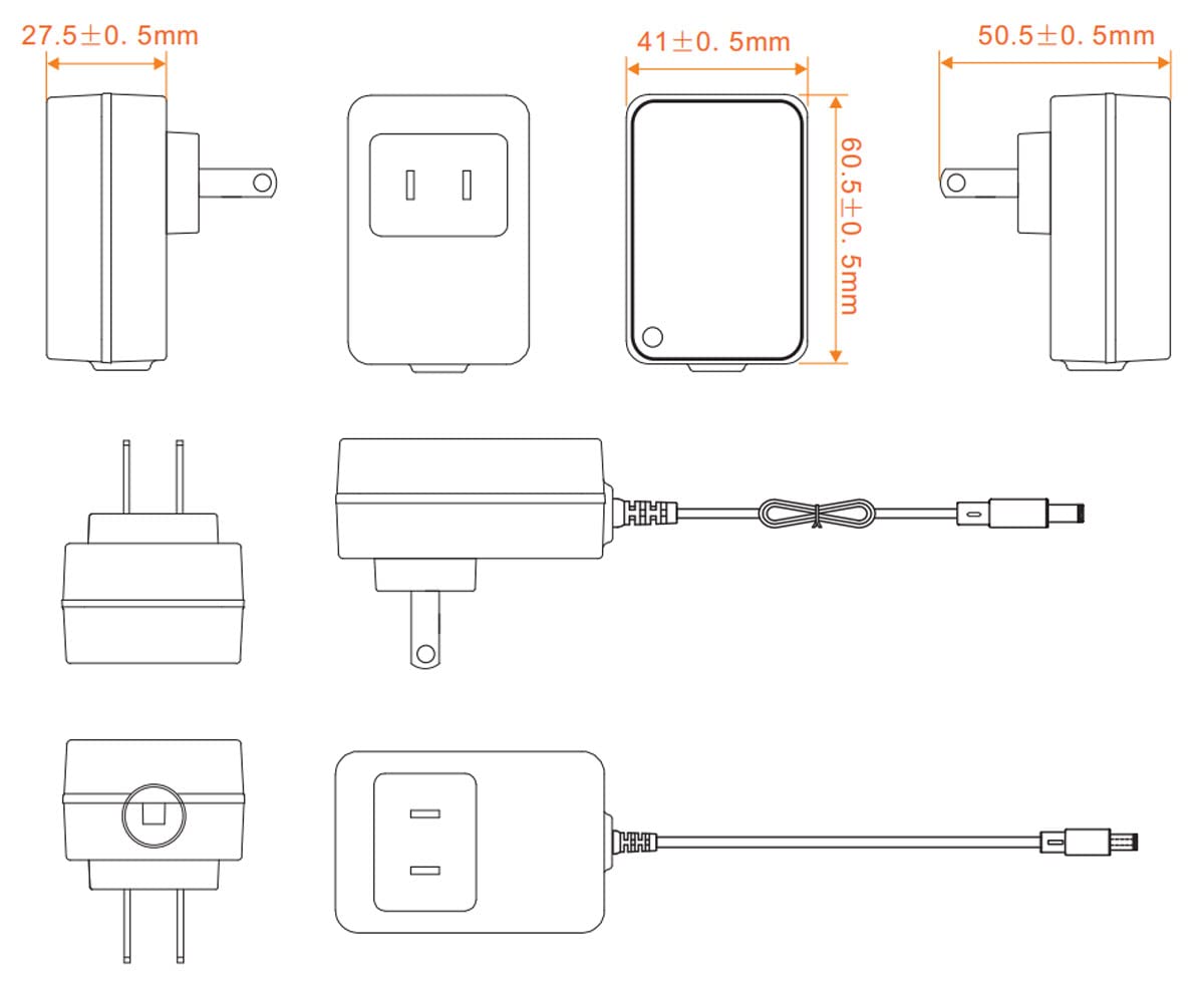 NOYITO 16.8V 1A Power Adapter Li-ion Battery Charger with LED Indicator 5.5 x 2.5 2.1 mm Interface Suitable for 14.4V 14.8V 16.8V 4-String Lithium Battery Pack