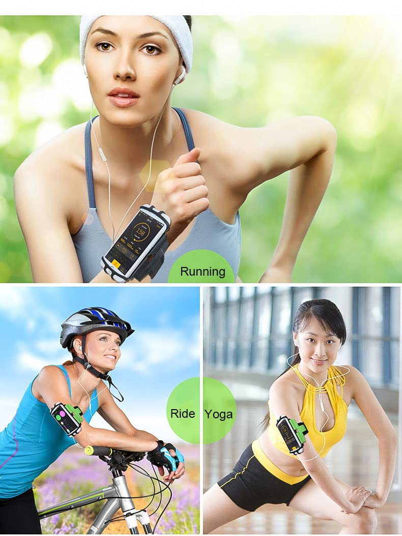 360° Rotatable Running Armband Cell Phone Sports Arm Bands Workout Walking Gym Exercise Wristband Phone Holder for iPhone 12/13 Pro Max/Samsung Galaxy S20 FE/S21/A52/A32/Moto G7 Plus/G8 Power (Green)
