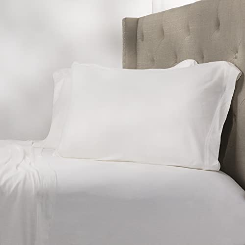 Baltic Linen Jersey Cotton Sheet Set, Full, White, 4 Piece