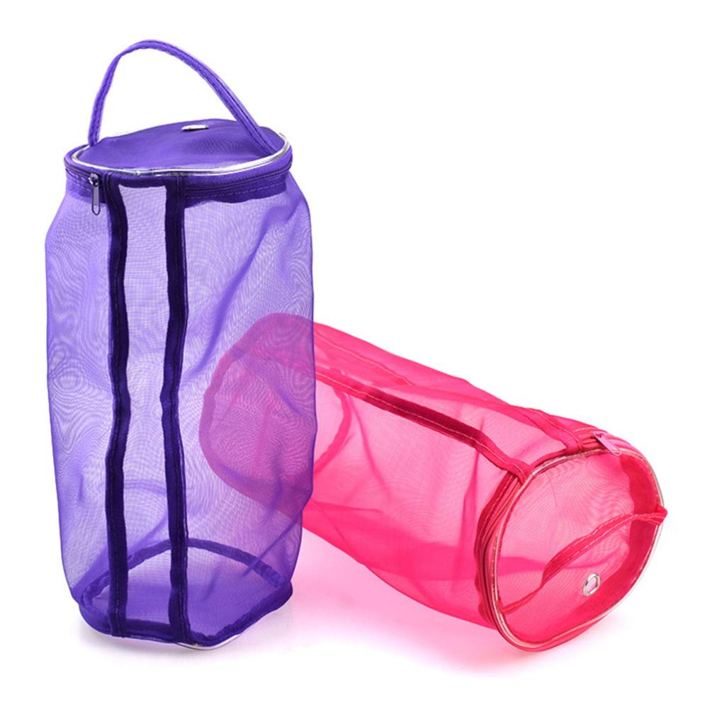 Ciieeo Storage Bag Empty Yarn Container Yarn Tote Bag Yarn Mesh Bag Knitting Yarn Bag Shearling Handbag Tote Bag with Zipper Knitting Holder Yarn Storage Travel Purple Organizer to Weave