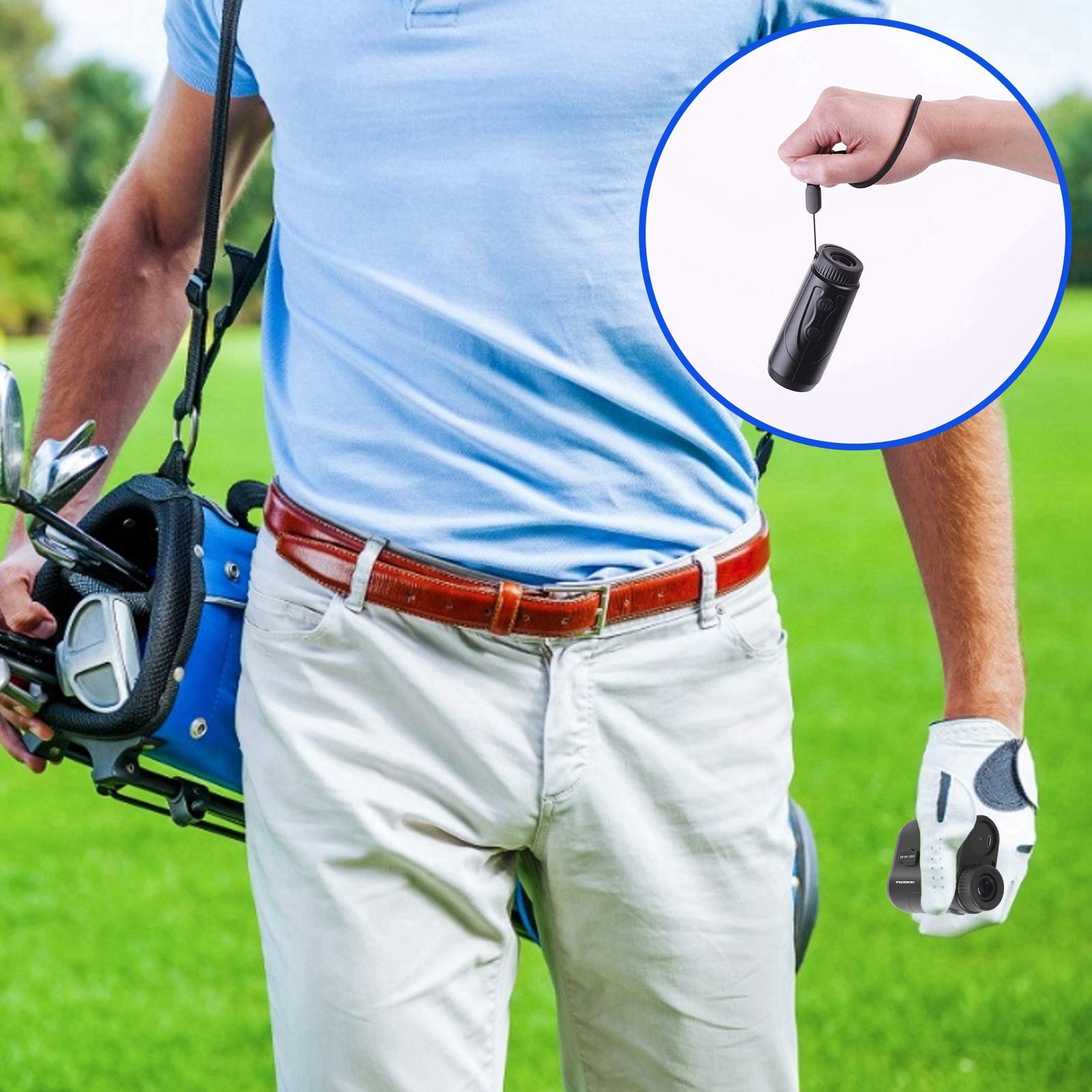 AIRSSON Golf Rangefinder Laser Rechargeable: 650 Yards Range Finder with Slope, 6X Magnification Range Pinseeker Distance Rangefinder for Hunting & Golfing