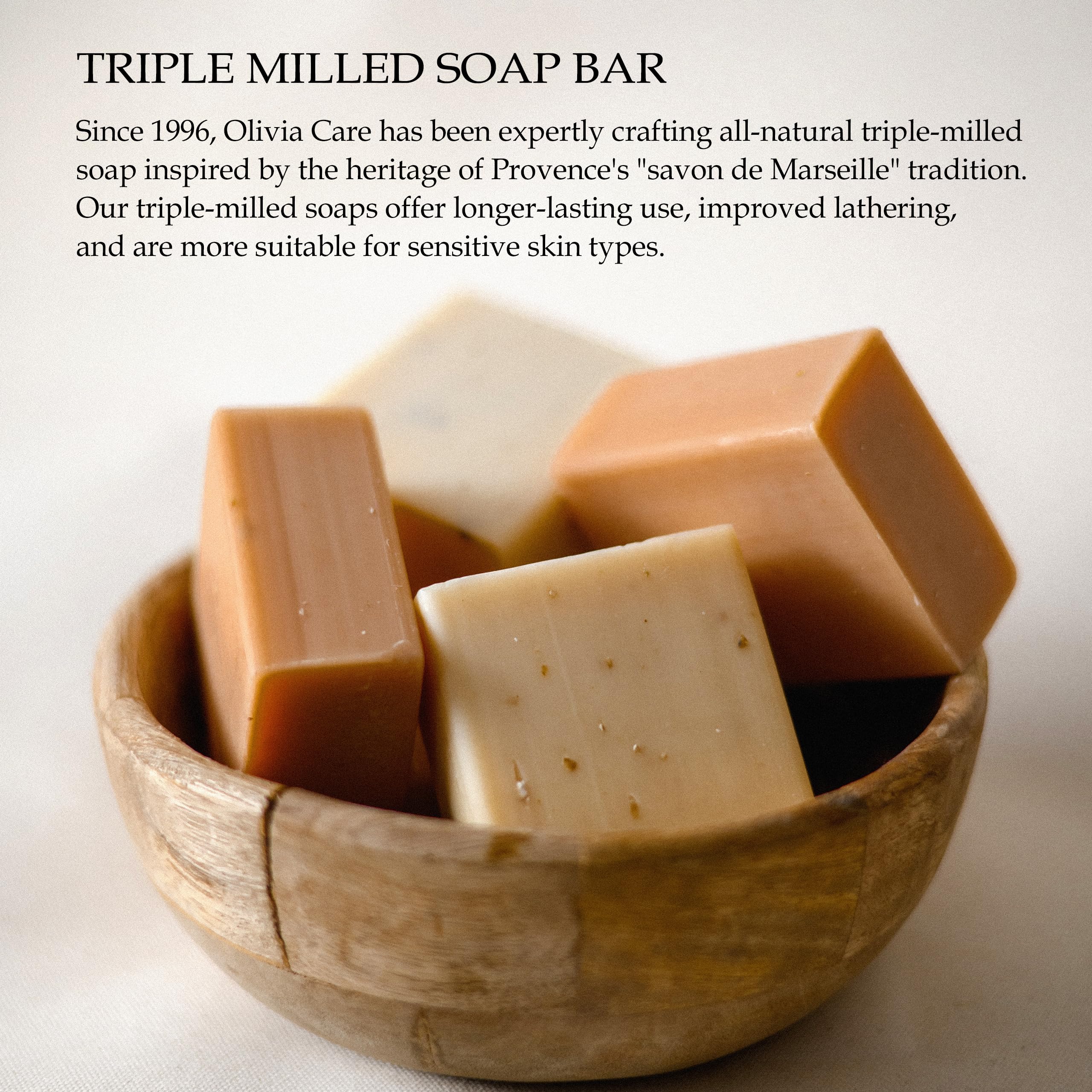 Olivia Care Turmeric Bar Soap -Natural, Vegan & Organic - For Face & Body Exfoliate, Hydrate, Moisturize & Deep Clean - Triple-Milled - Infused with Antioxidants - 8 OZ