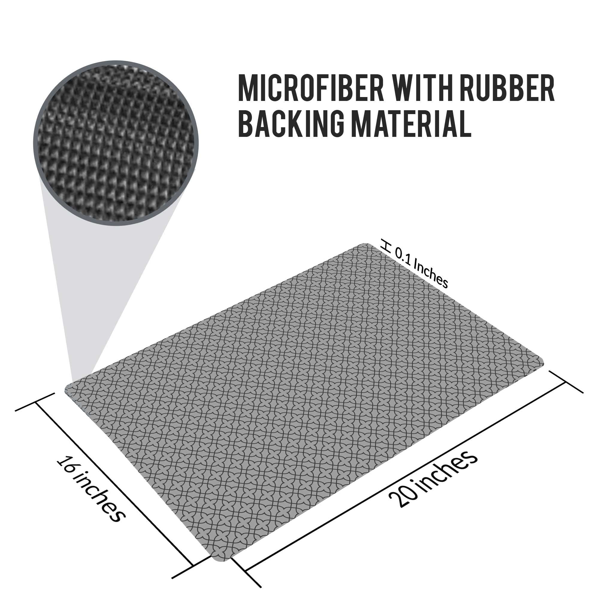 Shape28 Small Area Rug Mat Ultra-Thin Kitchen Rug Entrance Mat with Non Slip Rubber Backing Size 20 inches x 16 inches Color Gray Design 6m
