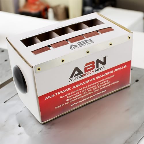 ABN Abrasive Paper 5pc Sand Paper Variety Pack with Dispenser – 150, 240, 320, 400, 600 Grit Aluminum Oxide Sandpaper