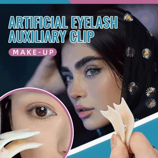 Artificial Eyelash Auxiliary Clip, Women Fashion Makeup Cosmetic Tool False Fake Eye Lash Applicator Easy Beauty Clip For Girls, White (1pcs)