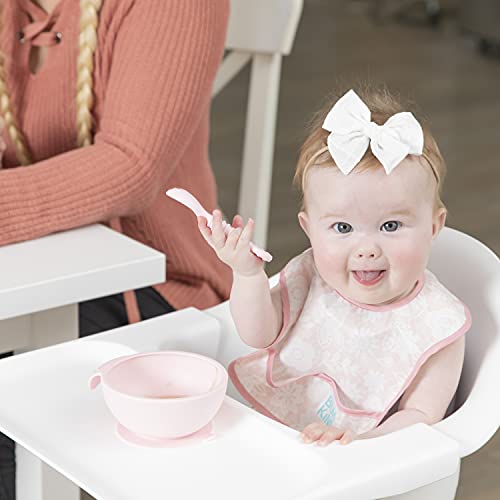 Bumkins Starter Bib, Baby Bib Infant, Waterproof Fabric, Fits Infants and Babies 3-9 Months - Floral & Lace (2-Pack)