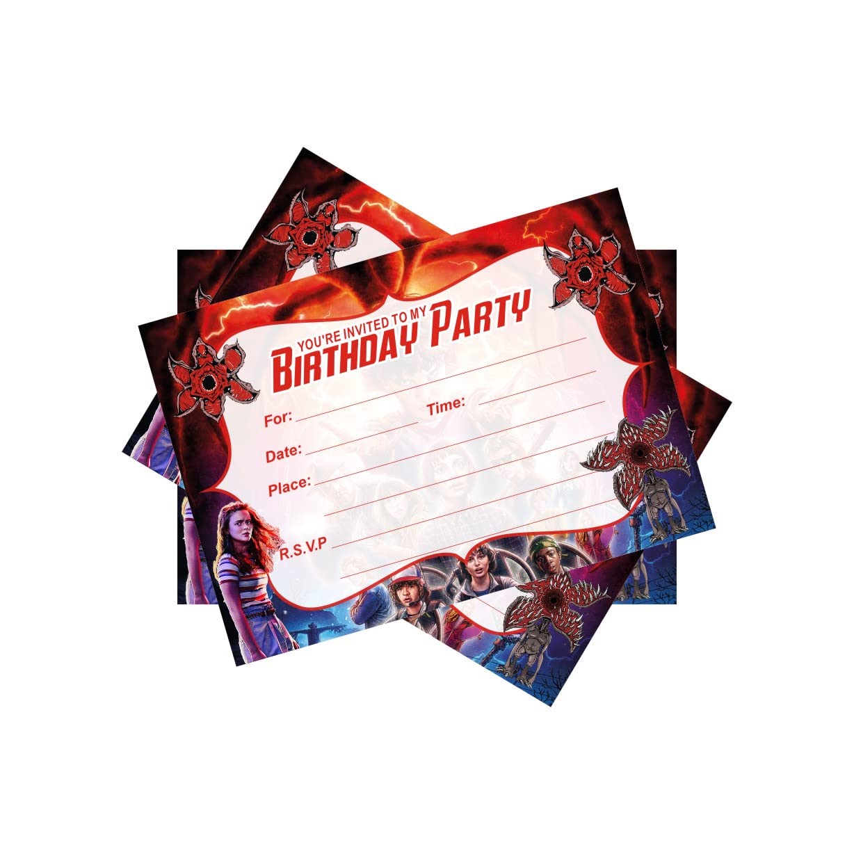 DEEPMALA 24pcs Childrens Birthday Invitations,Childrens Party Invitations Birthday Party Supplies Decoration (24pcs)