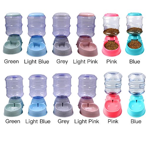 Automatic Pet Water Food Dispenser 3.8L Large Capacity Self-Dispensing Gravity Pet Feeder Waterer Cat Dog Feeding Bowl Drinking Water/Automatic Feeding Pet Supplies 1#