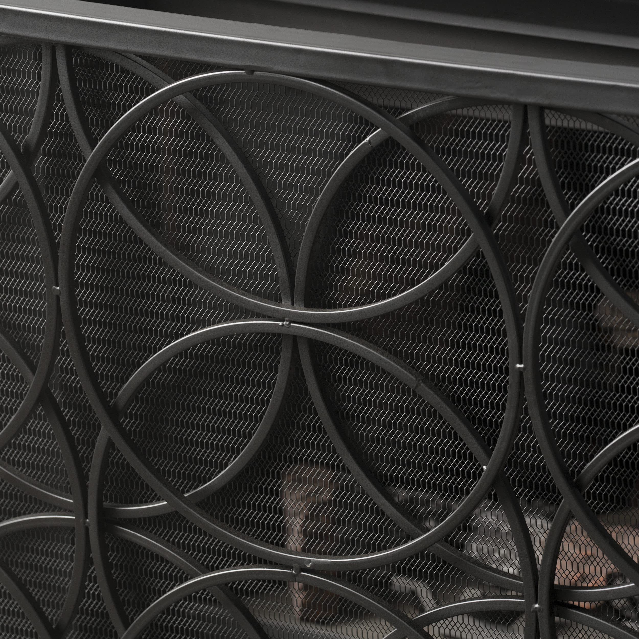 Christopher Knight Home Valeno Single Panel Iron Fireplace Screen, Black