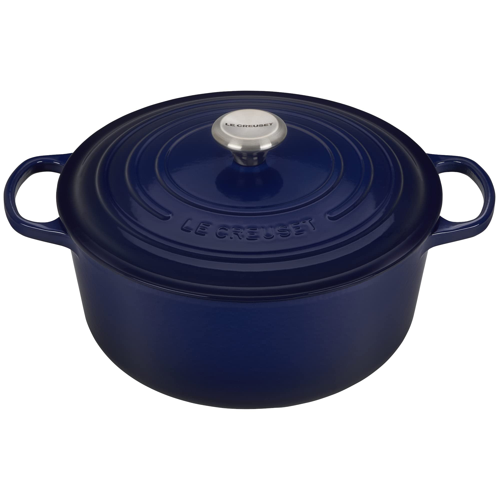 Le Creuset Signature Indigo Enameled Cast Iron 9 Quart Round Dutch Oven