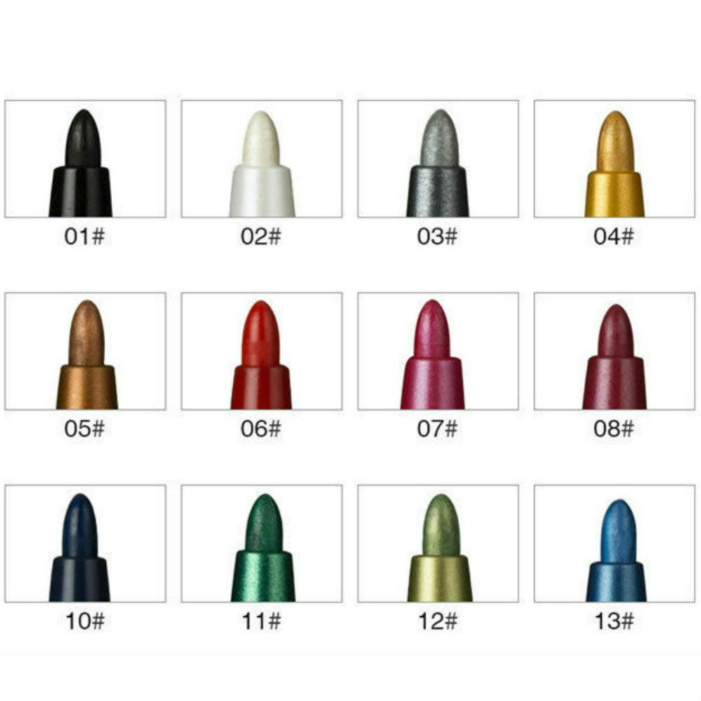 KAIQIKAIXI Waterproof Eyeliner, 12 Color Eyeliner, Eye Shadow Pencil, Eyebrow Pencil, Lip Liner, Multifunctional Color Painting Cosmetic Tool. (12Pcs)