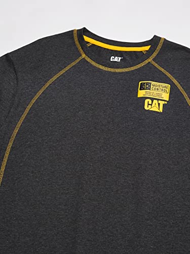Caterpillar Men's Performance Short Sleeve T-Shirt (Regular and Big & Tall Sizes), Charcoal Heather Grey, Large