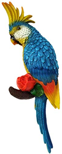 Wall Hooks Door Hook Clothes Towel Rack Hanger Headphone Organizer Holder Wall Mouted Parrot Sculpture Ornament - Blue