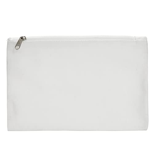 Juvale 12-Pack Bulk Blank Canvas Zipper Pouch Set with Zipper for Cosmetic & DIY Crafts, Pens, Pencils, Markers, Scissors, Makeup Brushes, Lip Gloss, Hair Clips (8x6 in)
