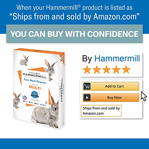 Hammermill Printer Paper, Fore Multipurpose 20 lb Copy Paper, 11 x 17 - 1 Ream (500 Sheets) - 96 Bright, Made in the USA