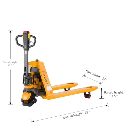 Aequanta Electric Pallet Truck Lithium Battery Mini Type Jack 48''x27'' Fork 3300lbs Capacity and Double Scissor Hydraulic Mobile Lift Table 59" Lifting Height 1760lbs Capacity