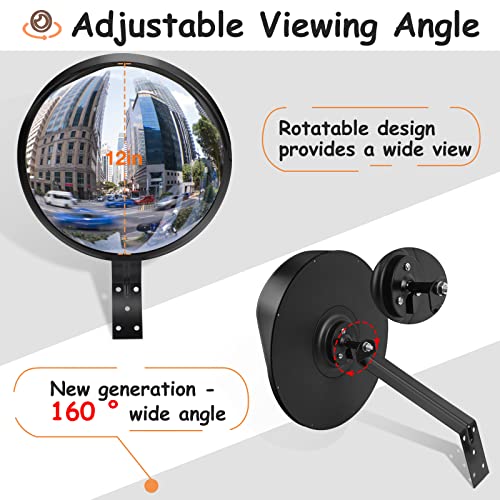 Arcylic Convex Mirror ๐ญ๐ฎ" ๐ฆ๐ฒ๐ฐ๐๐ฟ๐ถ๐๐ ๐ ๐ถ๐ฟ๐ฟ๐ผ๐ฟ, Adjustable Fixing Bracket Wide Angle Clear View For Indoor Outdoor Driveway Parking Garage Warehouse Office By Hydencamm (12 inch)