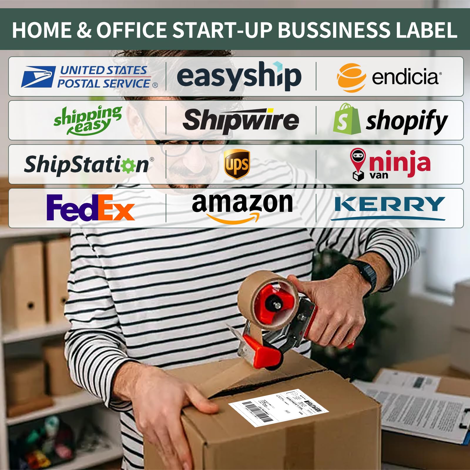 4x6 Direct Thermal Labels 20 Rolls, BESTIKER Thermal Shipping Label Roll of 250 Labels Compatible Zebra 2844 Rollo Thermal Printer 4x6 Label with Perforated Line (1β Core) - Total 5000 Labels