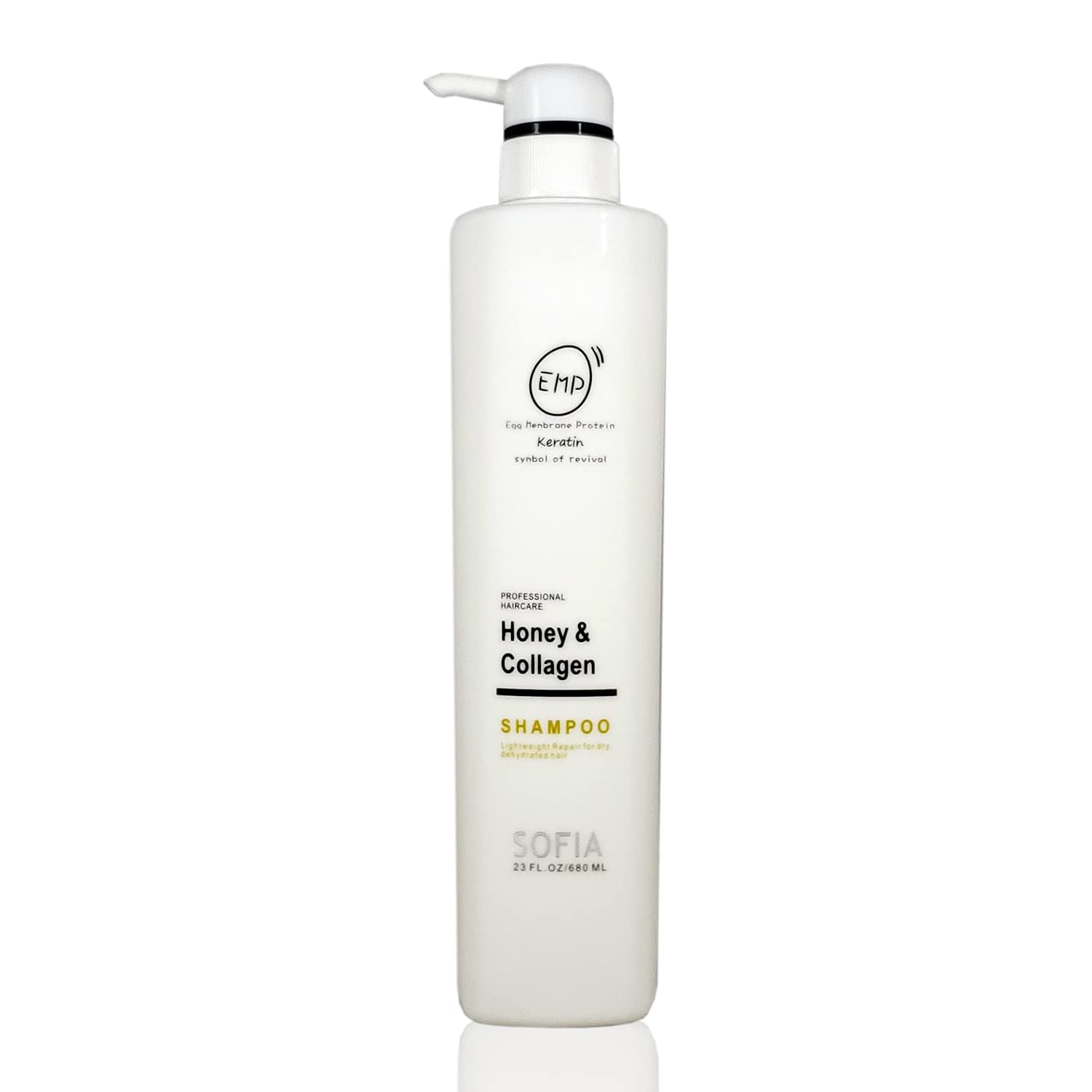 SOFIA EMP Keratin Honey & Collagen Shampoo For Normal to Dry Hair- Increase Gloss, Hydration, Shine 680ml