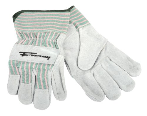 Forney 53204 Cowhide Leather Palm Men's Work Gloves, X-Large, Gray