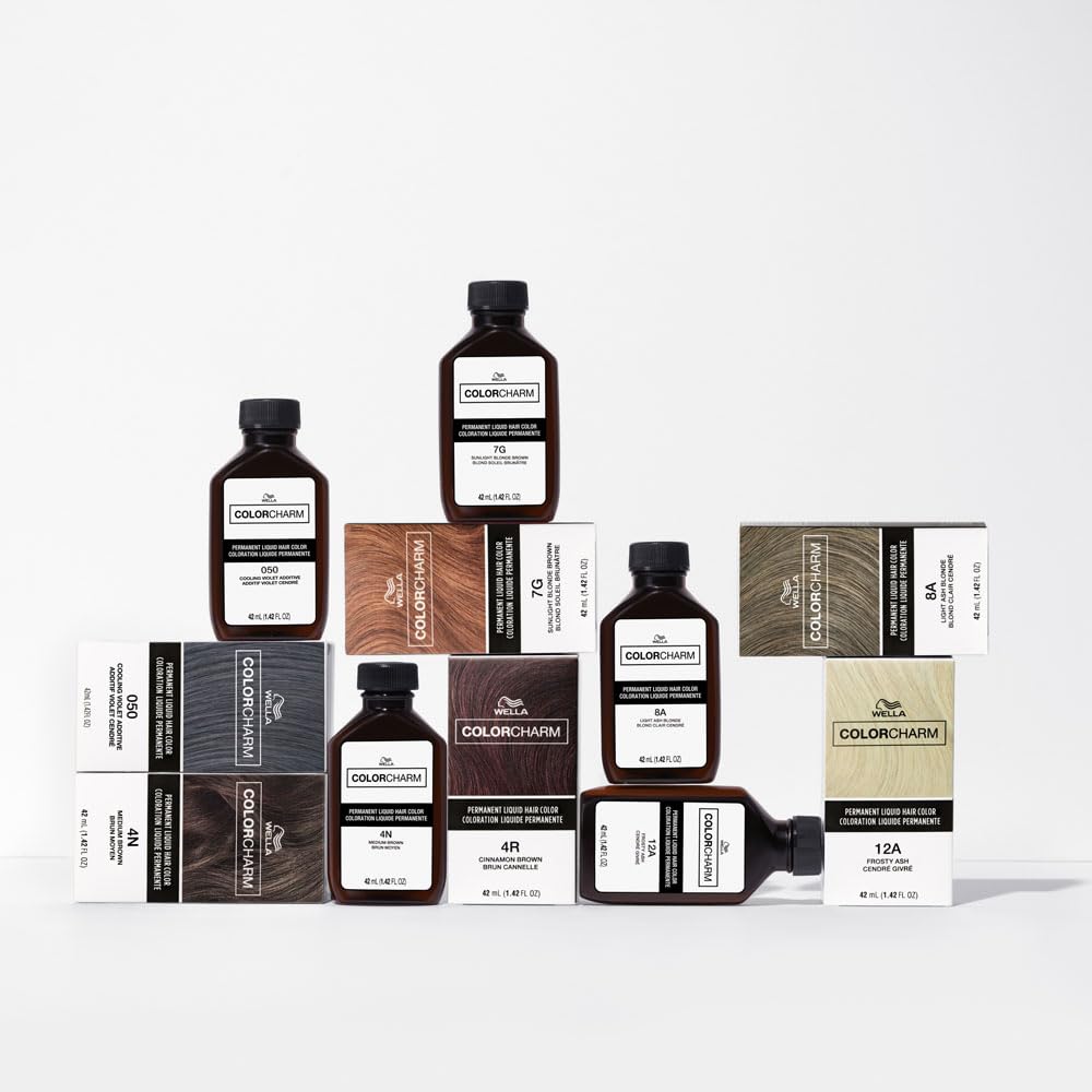 COLORCHARM Permanent Liquid Hair Color for Gray Coverage| 7W Caramel | 1.4 Fl Oz