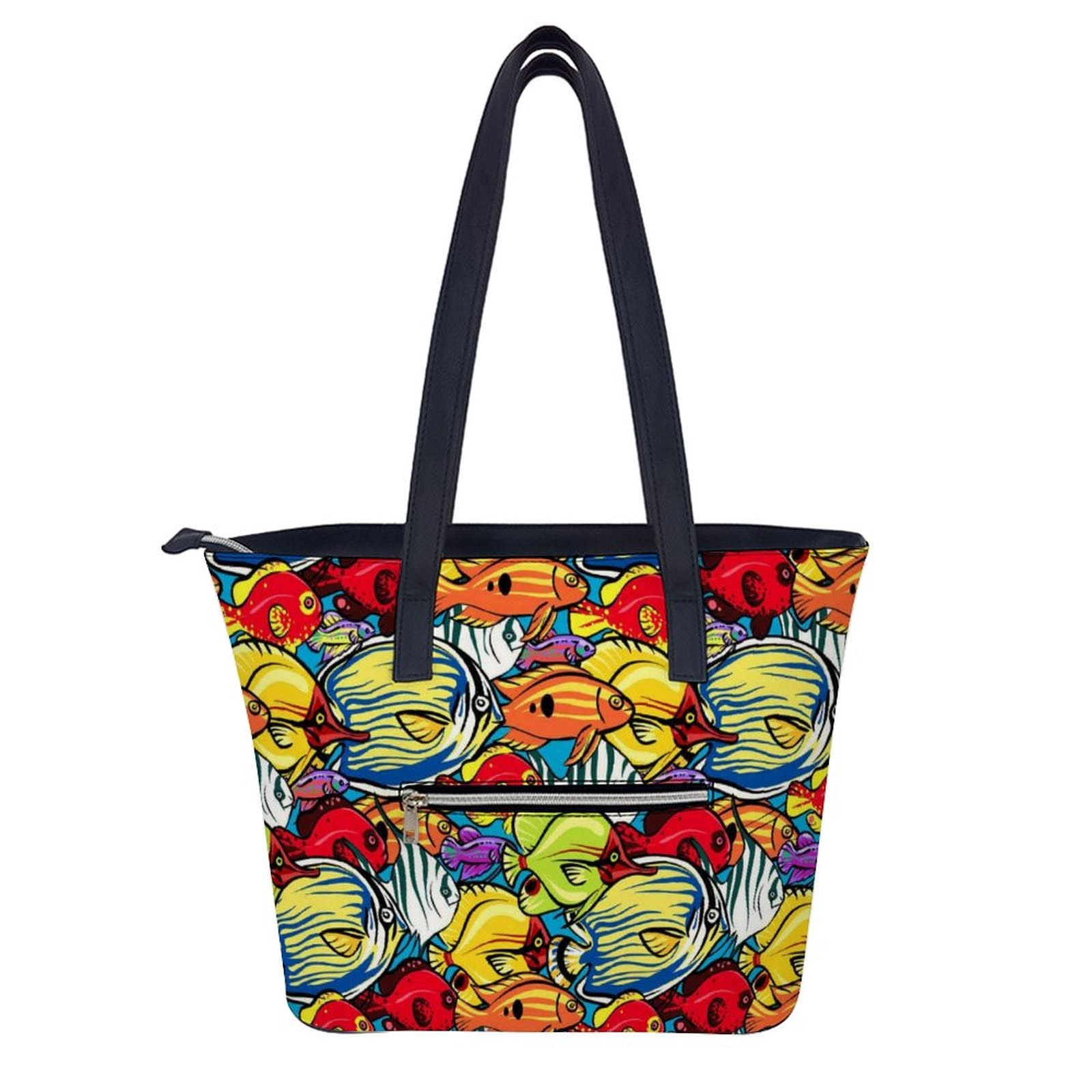 Coral Reef Sea Women's Tote Bag PU Leather Shoulder Bag Handbags Purse For Work Shopping Travel