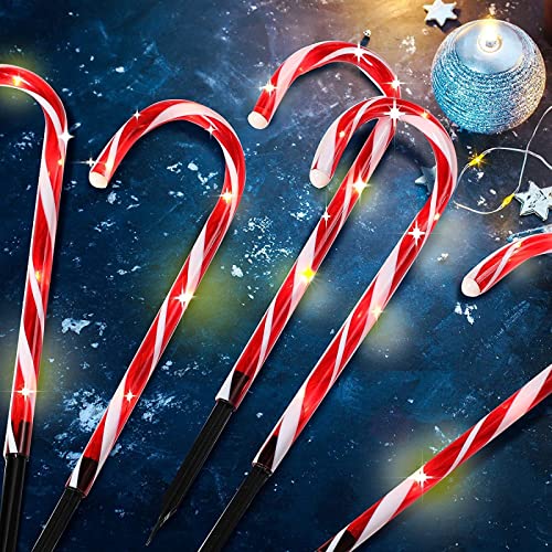 Christmas Candy Cane Lights,Solar Christmas Candy Cane Light, Outdoor Waterproof Christmas Day Light, LED Home Garden Passage Courtyard Lawn Decoration Light,5pcs