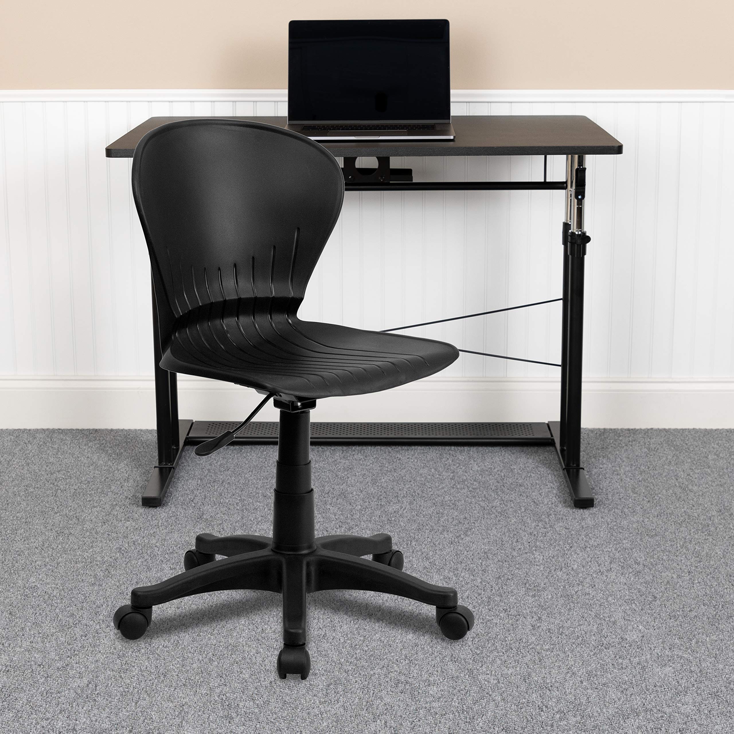 Flash Furniture Sorho Mid-Back Black Plastic Swivel Task Office Chair