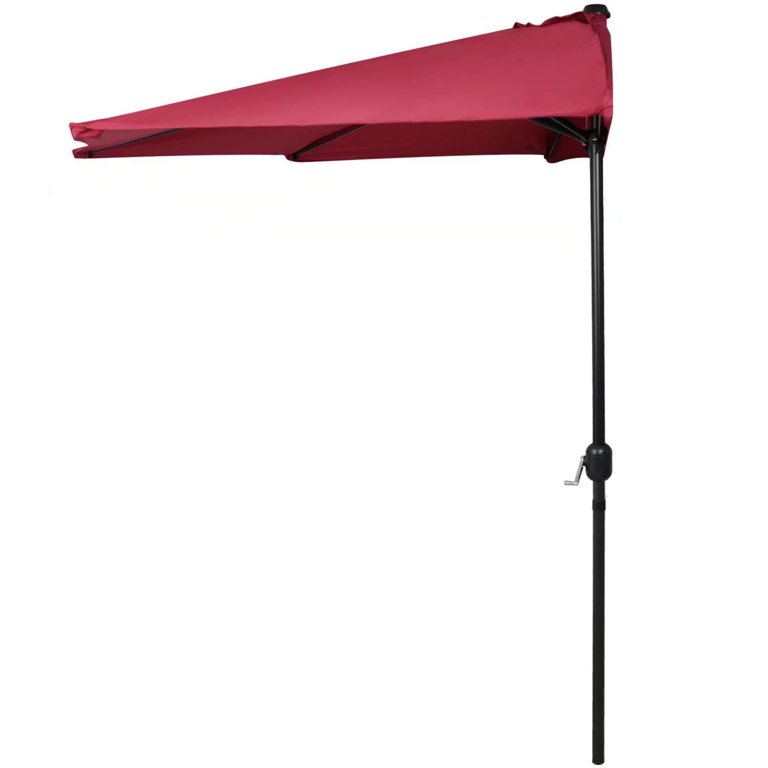 ABCCANOPY Patio Umbrella 11FT - Outdoor Half Umbrellas for Patio, Backyard, Garden, Deck (Burgundy)