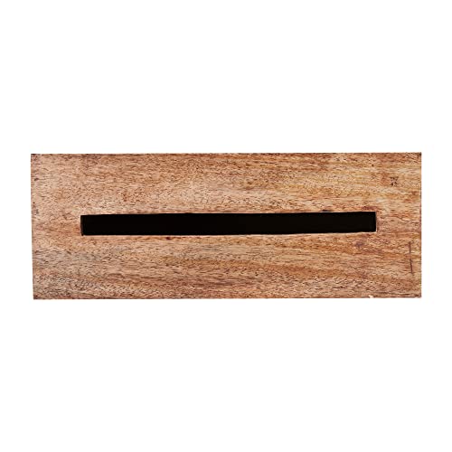 Wedding Card Box with Card Slit and Lock 12"X10"X4.5" Distressed Finish Gift Card Box Wishing Well Card Box for Weddings, Receptions, Birthdays, Graduations, Baby Showers, Honeymoon Funds (Walnut)