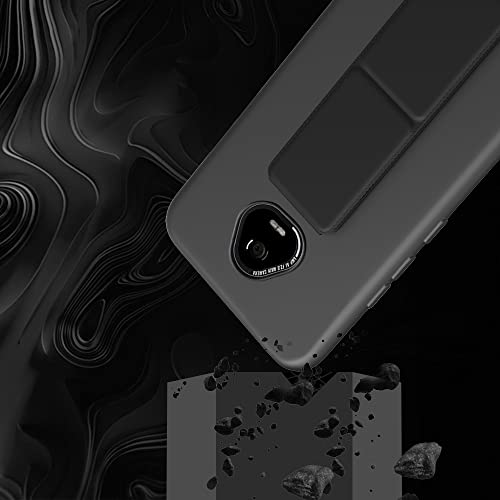 Case for SCHOK Volt SV55 SV55216 Phone Case,Stand Case with Tempered Glass Screen Protector Hide Telescopic Kickstand Shockproof Protective Cover TPU Silicone Case for SCHOK Volt SV55 SV55216 (Black)