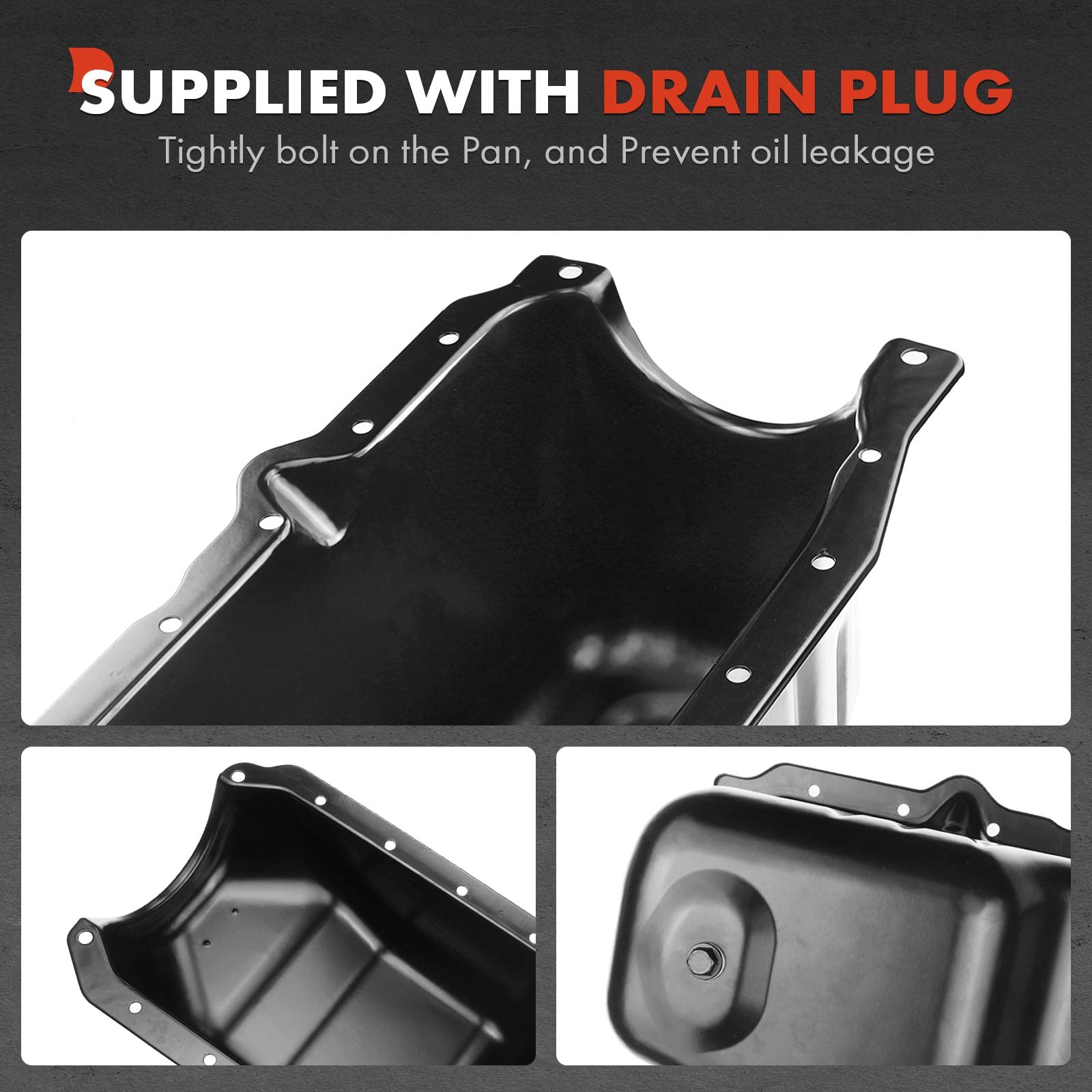 A-Premium Engine Oil Pan Sump with Drain Plug Compatible with Mercruiser OMC Yamaha Marine