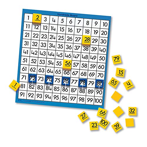 hand2mind Laminated Hundred Boards, 100 Chart for Classroom, Double Sided Number Charts for Classroom Wall, Teacher Supplies, Classroom Supplies, Dry Erase Poster, 100s Chart (Set of 10)