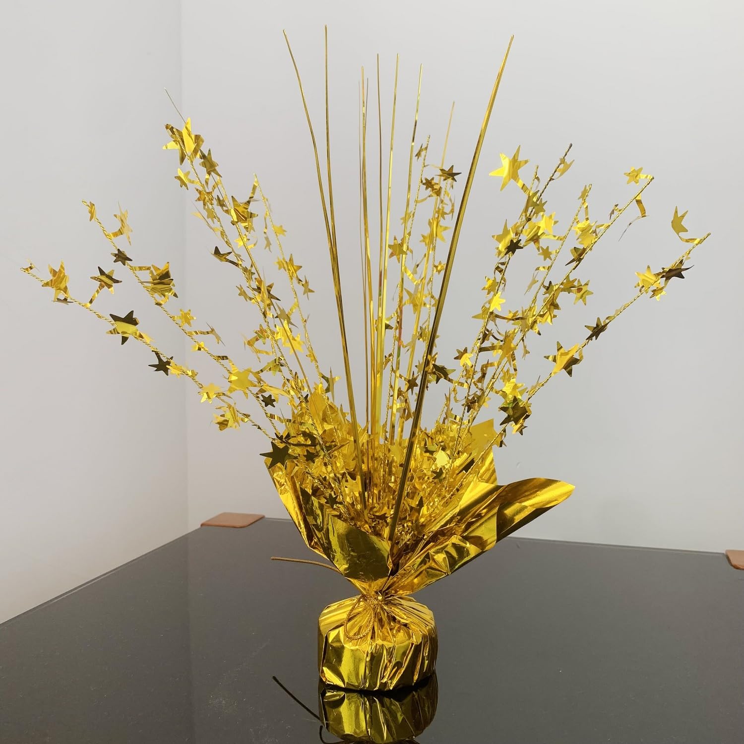 ALISSAR Glitter Gold Star Centerpieces-Table Decorations for Home Decor Birthday Wedding Anniversary Decor (Gold) (4, Gold)