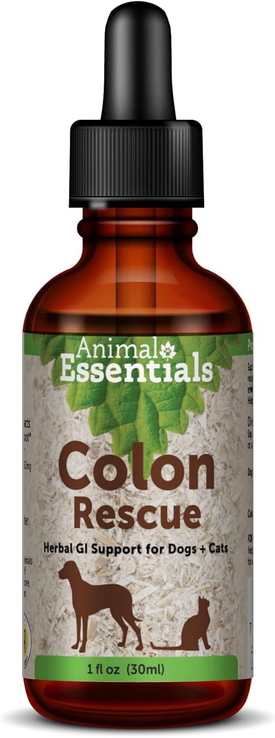 Animal Essentials Colon Rescue for Dogs & Cats - Constipation Relief, Stool Softener with Slippery Elm, Marshmallow Root, Licorice Root - 1 Fl Oz