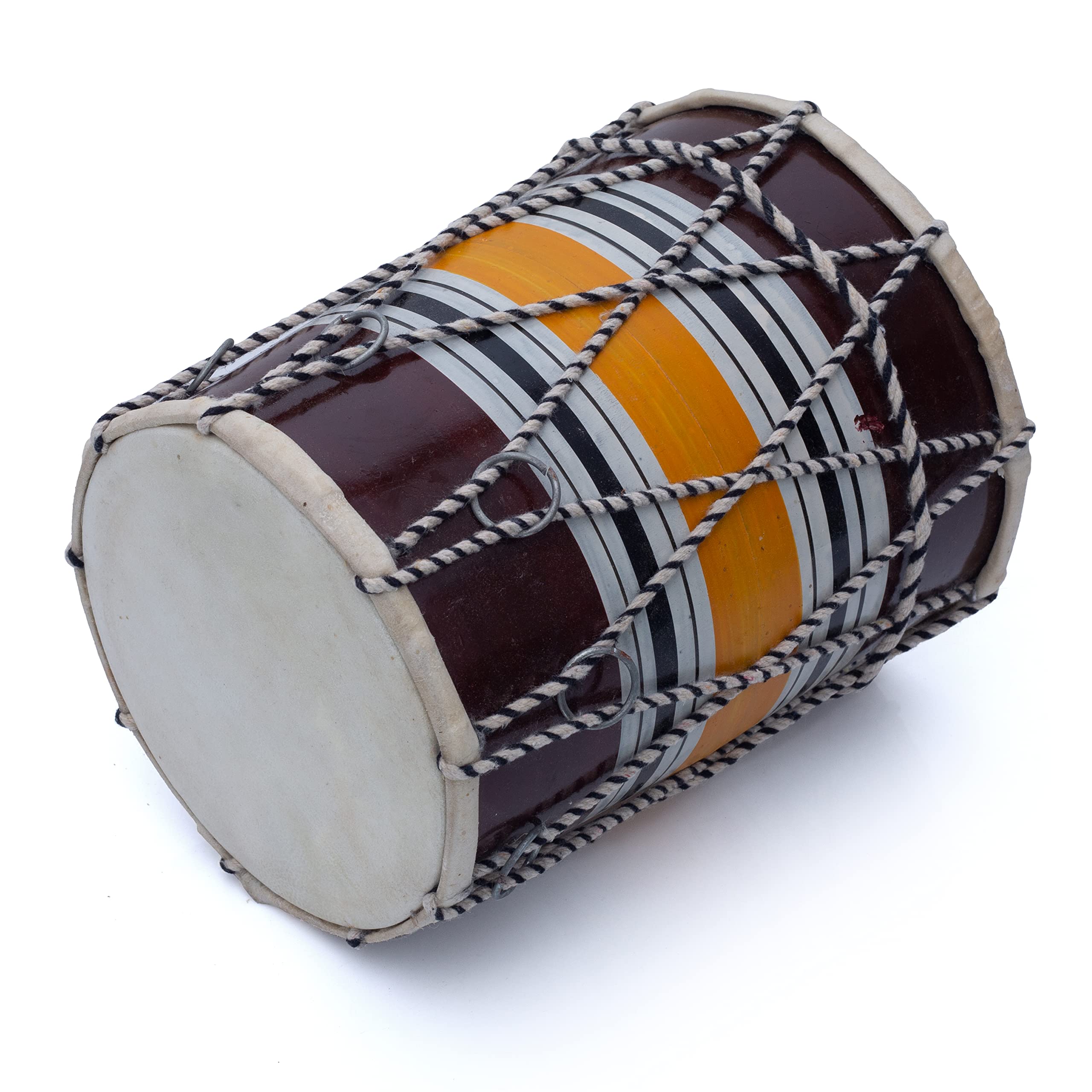 8 x 6 Inch Handmade Wooden & Leather Classical Indian Folk Tabla Drum Set Hand Percussion Drums World Musical Instruments Punjabi Dhol Dholak Dholki 8 x 6 Inches Fun Birthday Housewarming Gift Ideas