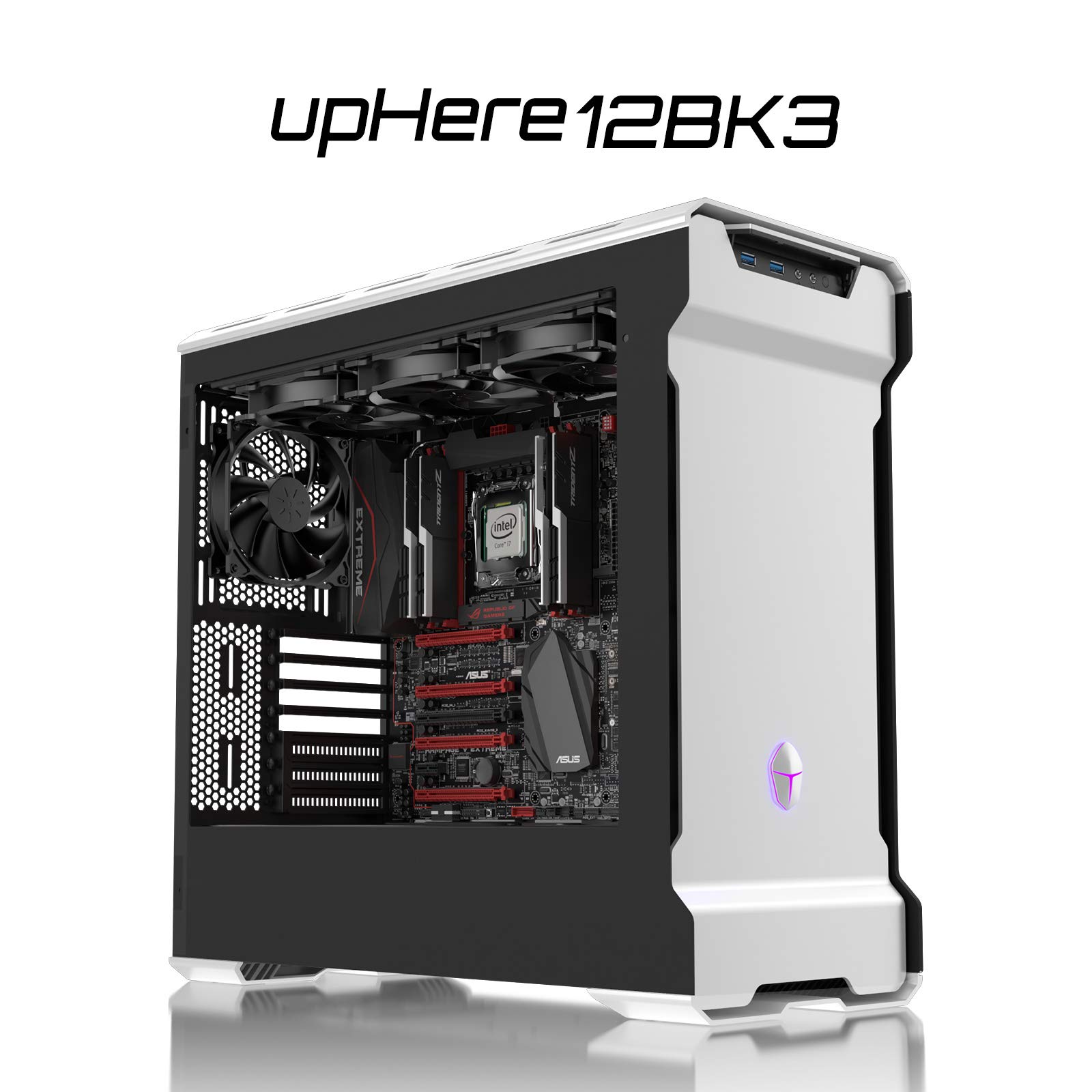 uphere 3-Pack Long Life Computer Case Fan 120mm Cooling Case Fan for Computer Cases Cooling,12BK3-3