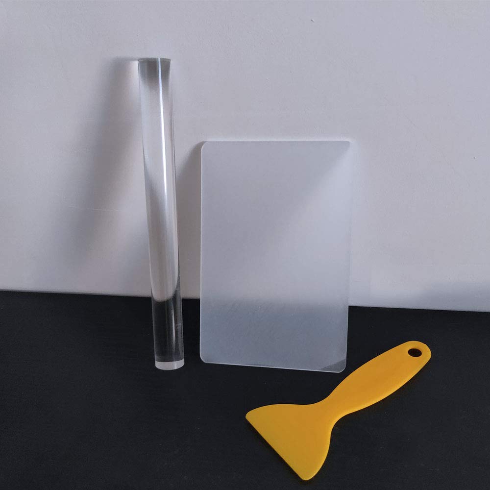 Acrylic Clay Roller with Acrylic Sheet Backing Board Assisted Shovel Rubber Clay Tools/Moulds Acrylic Ultra-Light Clay Hand-Made DIY Tool Materials 3+ Years Old