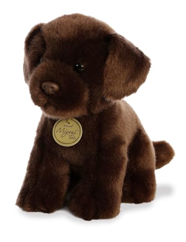 Aurora® Adorable Miyoni® Tots Chocolate Lab Pup Stuffed Animal - Lifelike Detail - Cherished Companionship - Brown 11 Inches