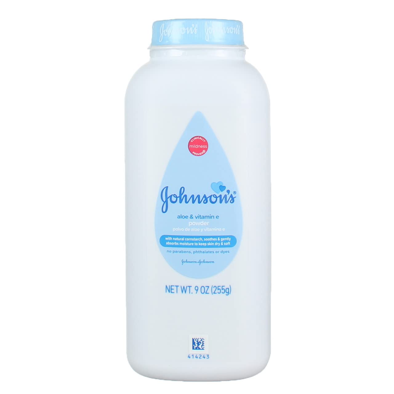Johnson's Baby Powder, Pure Cornstarch with Soothing Aloe & Vitamin E 9 oz (Pack of 5)