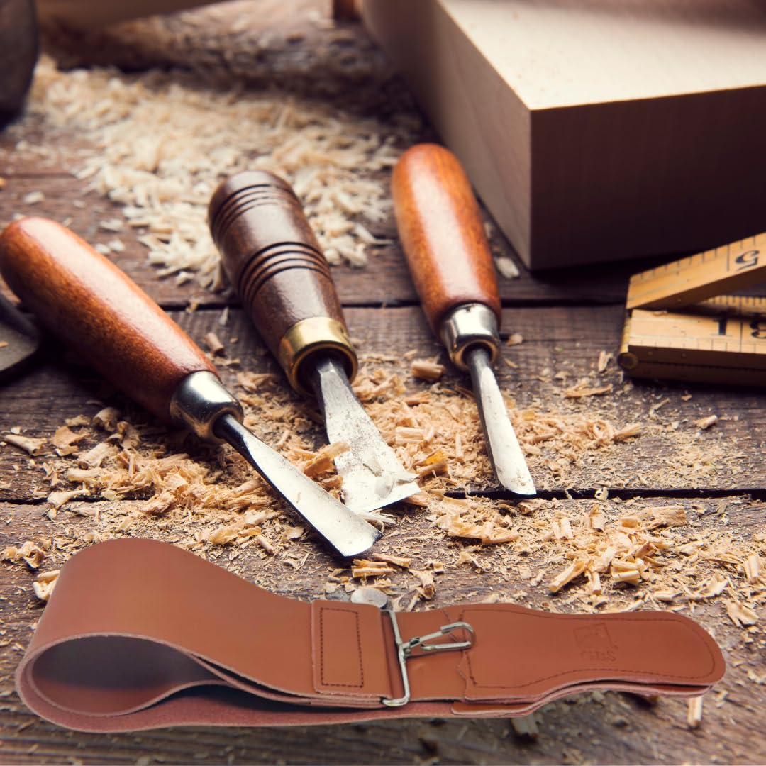 G.B.S Leather Razor Strop Handmade Grain Leather, Dual Swivel Clip and Handle And Strop Paste 2n1