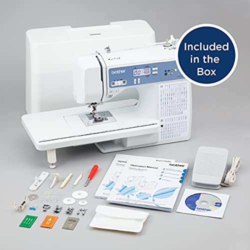 Brother Sewing and Quilting Machine, Computerized, 165 Built-in Stitches, LCD Display, Wide Table, 8 Included Presser Feet, white (Renewed)