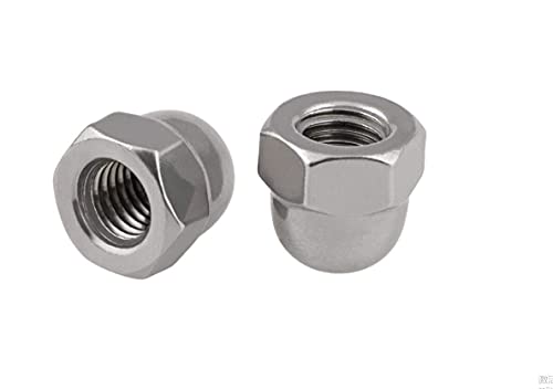 binifiMux 100pcs M4-0.7mm Acorn Cap Nuts, 304 Stainless Steel / A2-70/18-8, Plain Finish, DIN1587