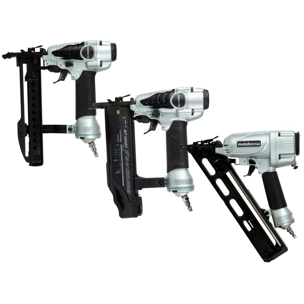 Metabo HPT KITNT506538M 18 - 15 Gauge Pneumatic 3-Tool Finish/Trim Nailers Combo Kit