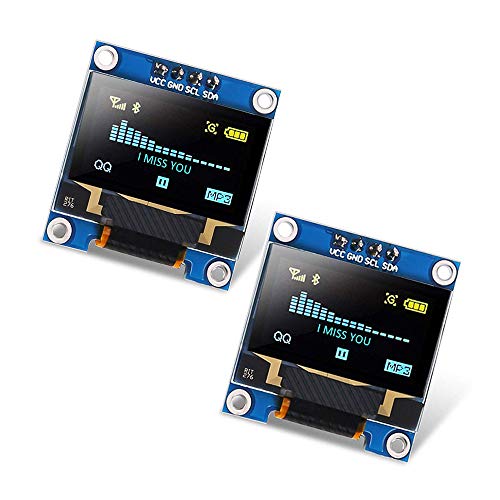 Organizer 0.96" Inch Yellow and Blue I2C IIC Serial OLED LCD LED Display Module with Raspberry PI 128X64 for Arduino 51 MSP420 STIM32 SCR (2pcs)